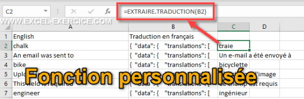Formula for translating Excel cell contents