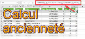 How to calculate seniority with Excel?