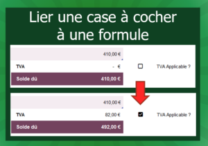 Lier une formule à une case à cocher